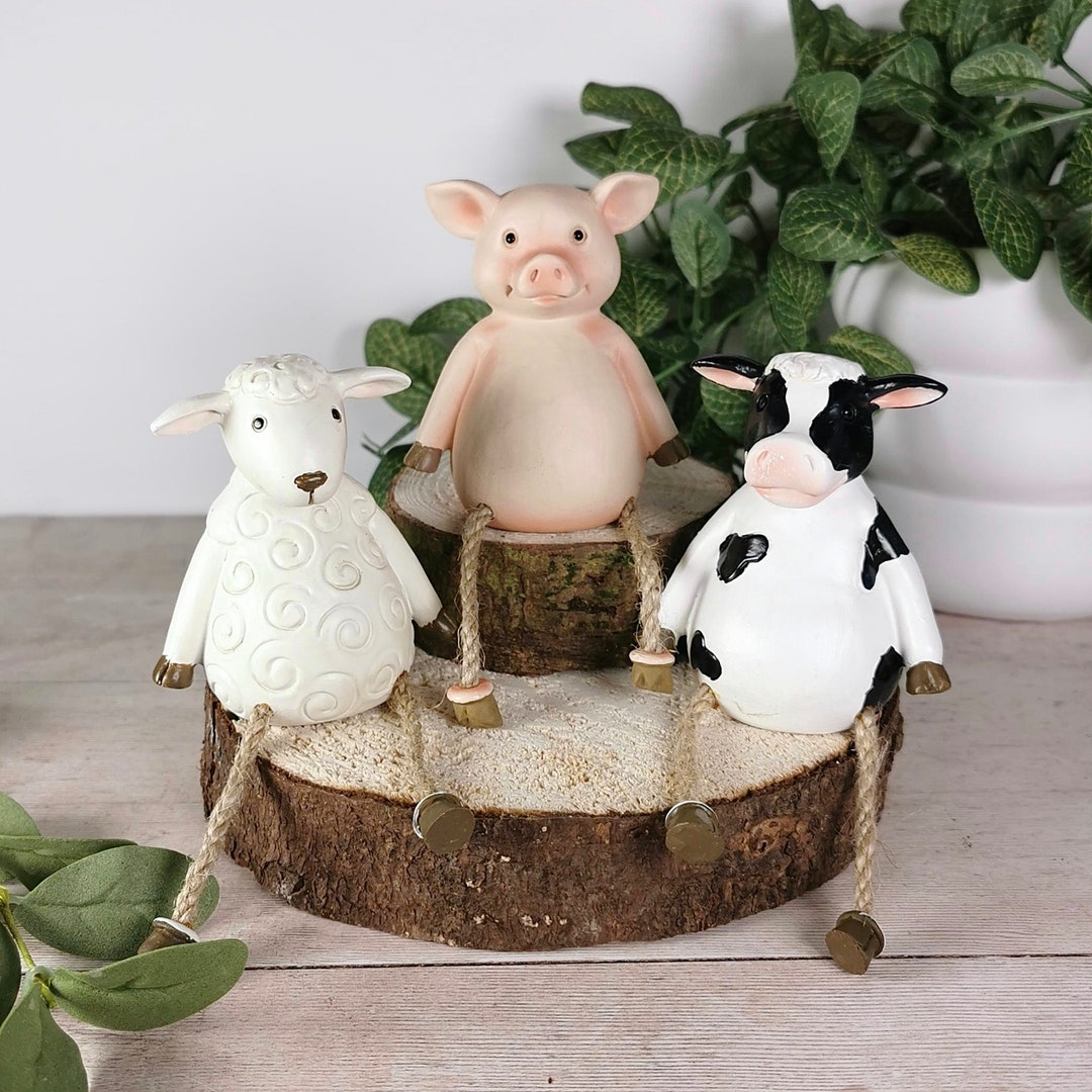 Farm Animal Shelf Sitters, 3 Designs, Pig, Sheep, Cow - Etsy