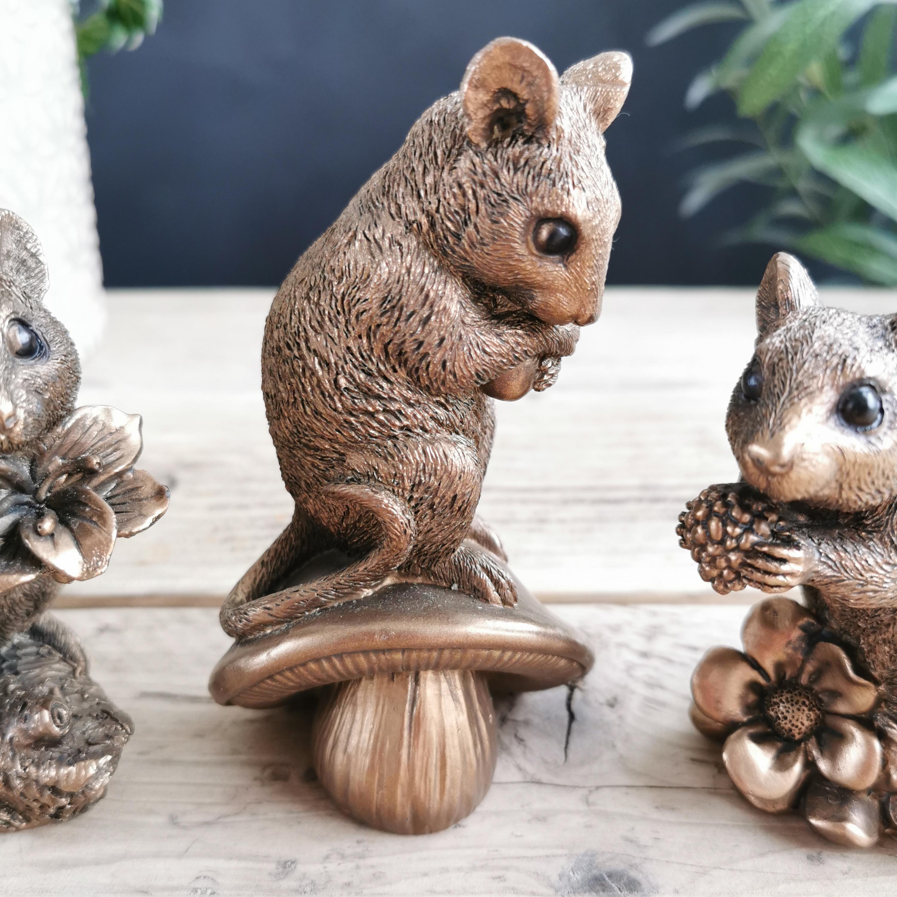 Bronze Effect Mouse Figurine, Small Ornament, Gifts for Home, 3 Designs ...