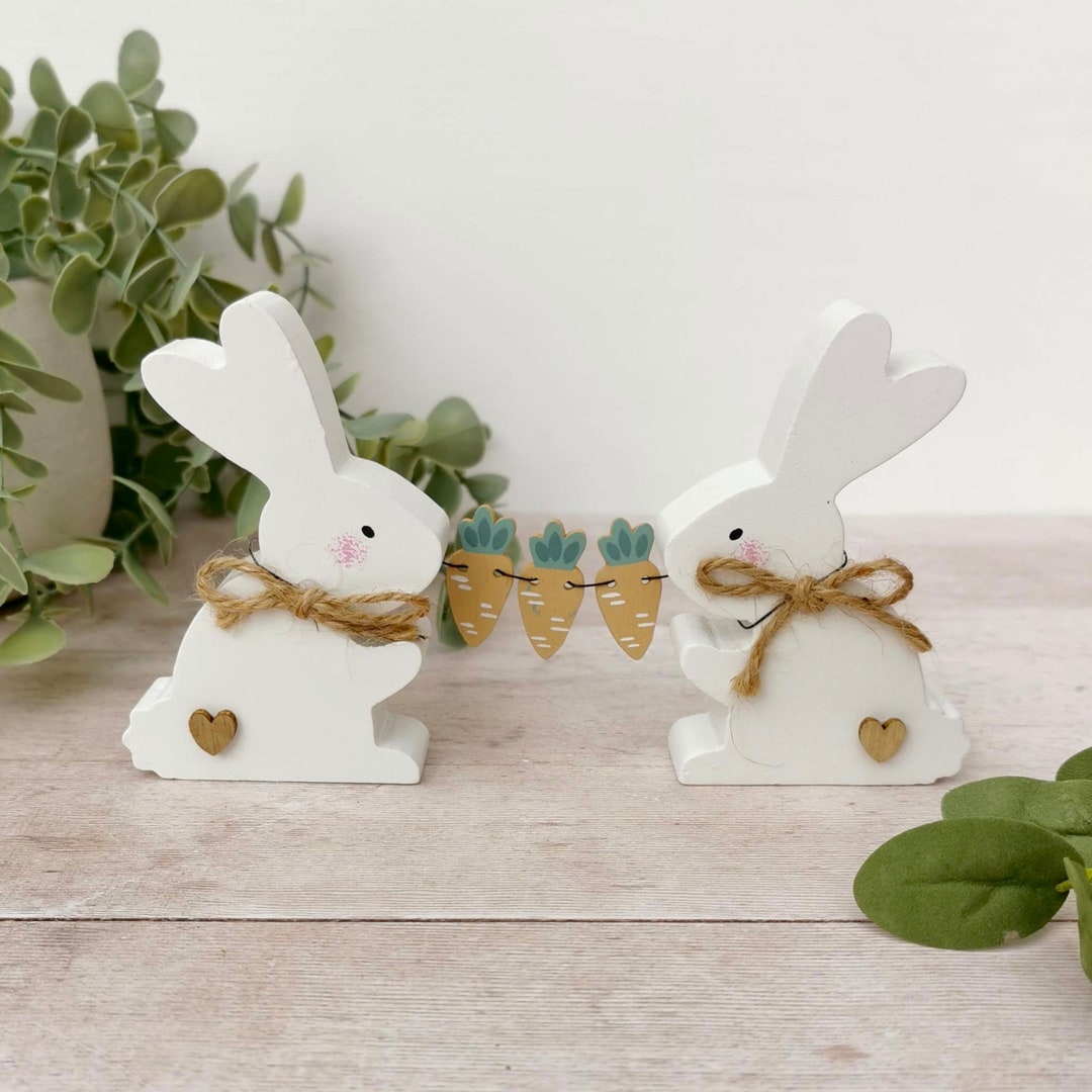Wooden Rabbit Decoration, Rabbit Decor - Etsy UK