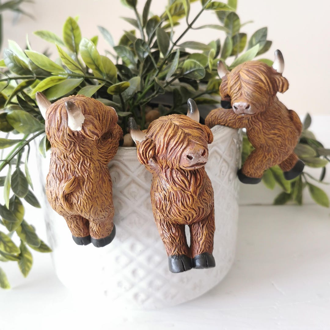 Highland Cow Plant Pot Hanger, Three Designs - Etsy