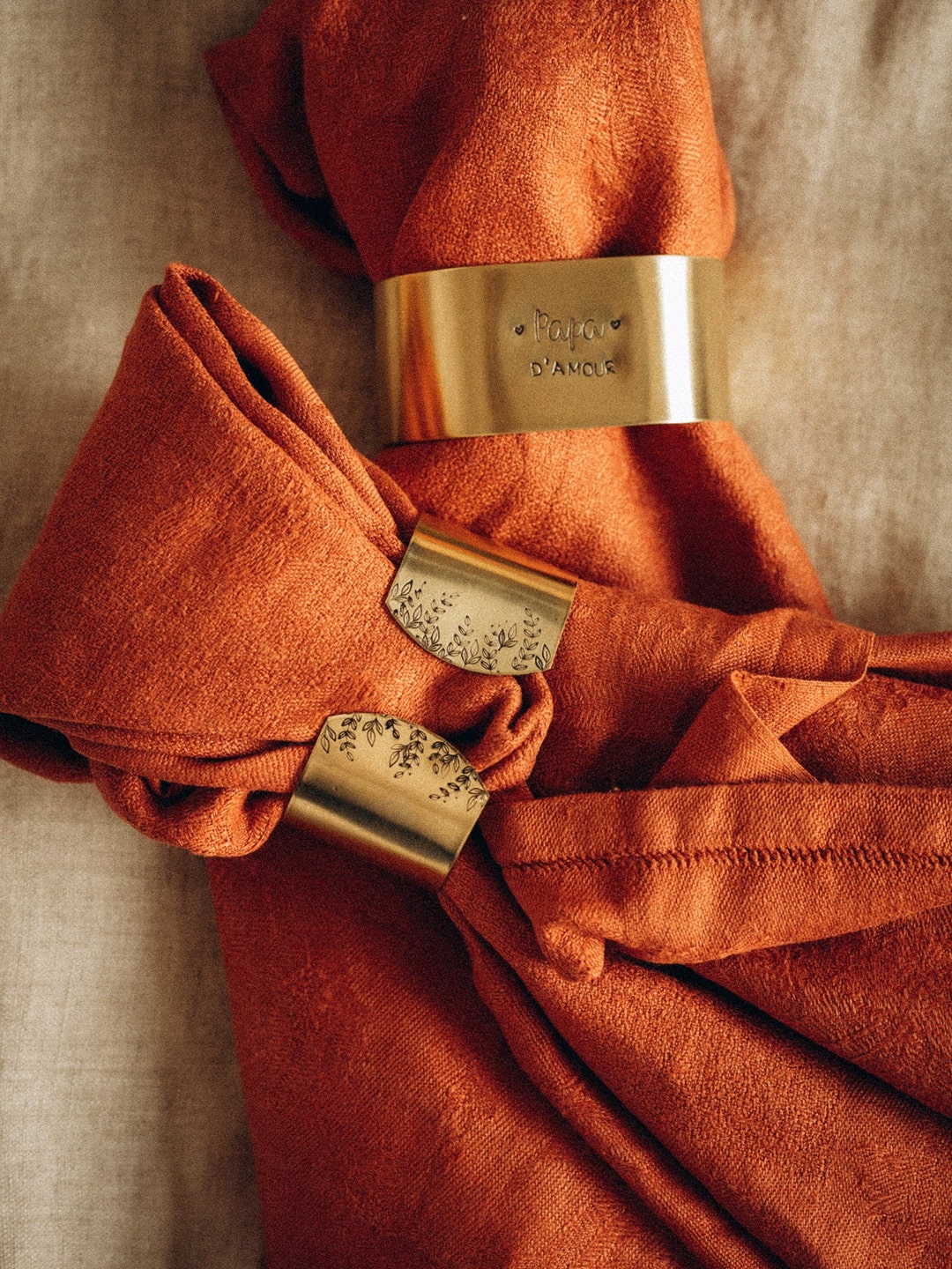 Personalized Napkin Ring - Plants and Flowers on the Closure - Hand ...