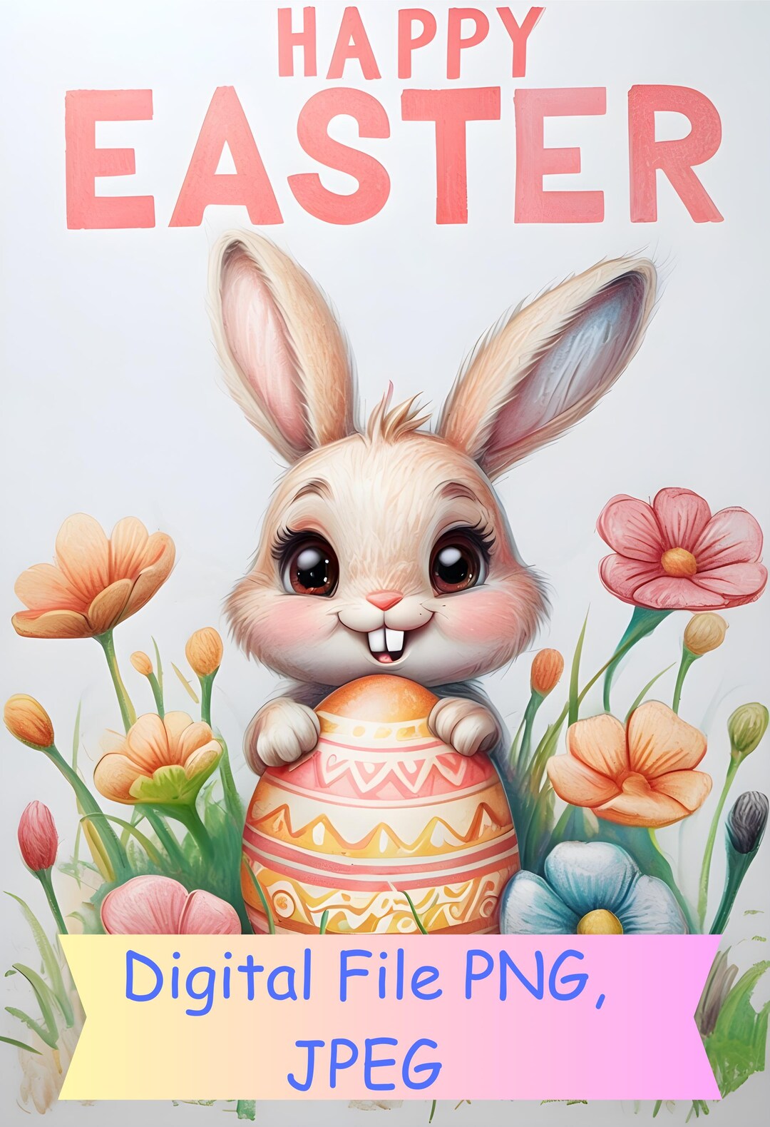 Happy Easter Bunny Digital Download - Etsy
