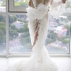 Long Bridal Robe With Train Sheer Tulle Ruffle Robe Boudoir Robe - Etsy