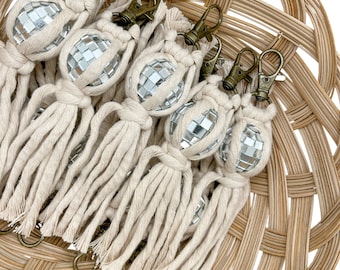 Macrame Disco Ball Keychain - Etsy