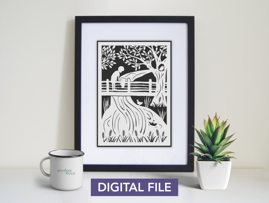 Paper Boat boy Papercut Template SVG File for Cricut or - Etsy