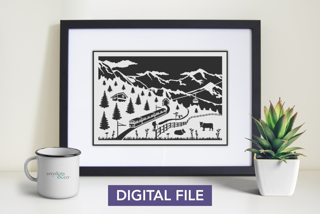 Alpine Papercut Template | SVG File for Cricut or Silhouette Cameo ...