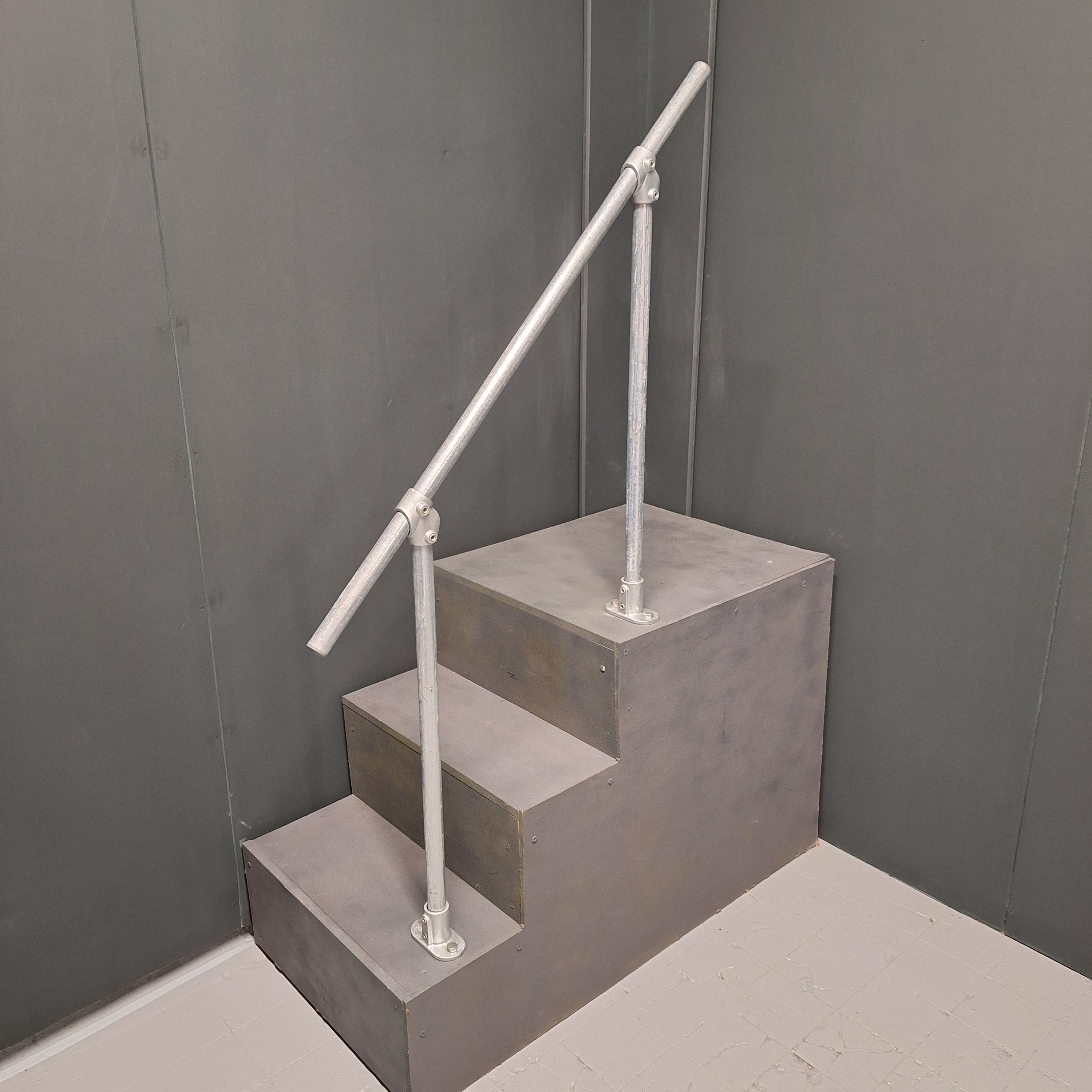 Floor Mounted Adjustable Angle in Line Handrail for Steps - 34mm ...