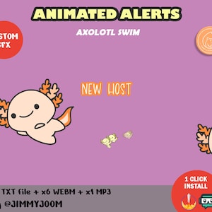 ANIMATED Axolotl Alerts / Twitch Alerts / Stream Alerts / Sub Follower ...