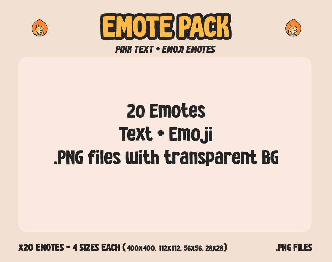 Text Emote Pack With Emojis / Emoji Emotes / Twitch Emote Pack ...