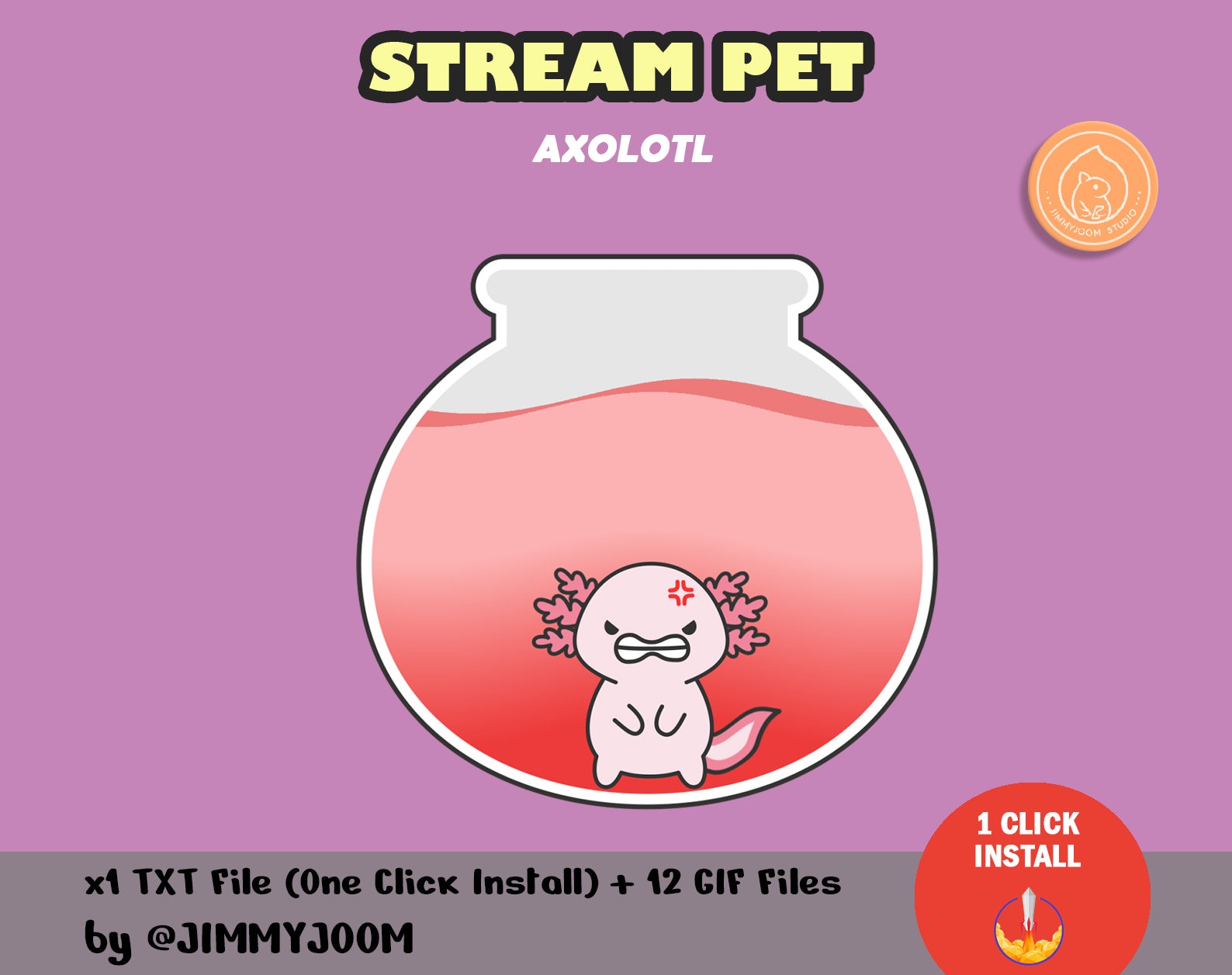 Animated Axolotl Stream Pet Custom Widget / STREAMELEMENTS Interactive ...