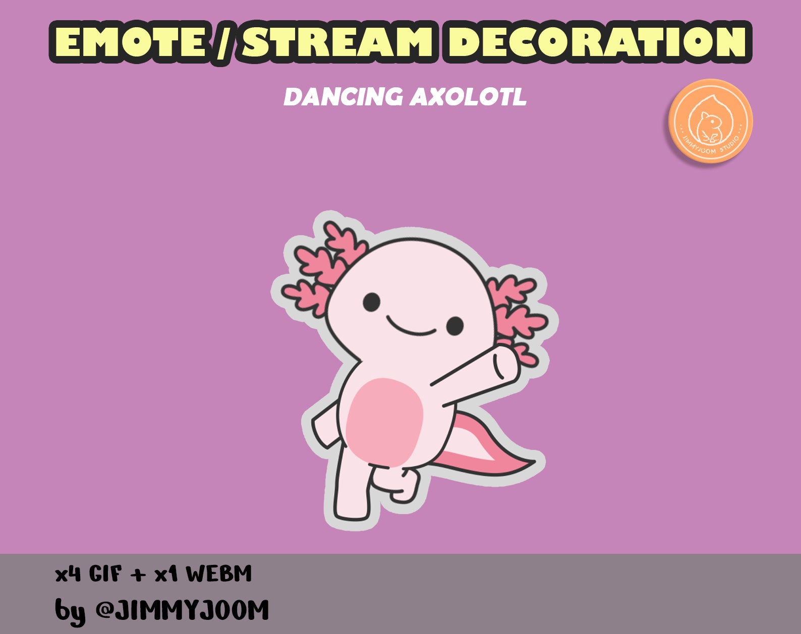 ANIMATED Emote Axolotl Dance / Dancing Emote / Twitch Discord Emote ...