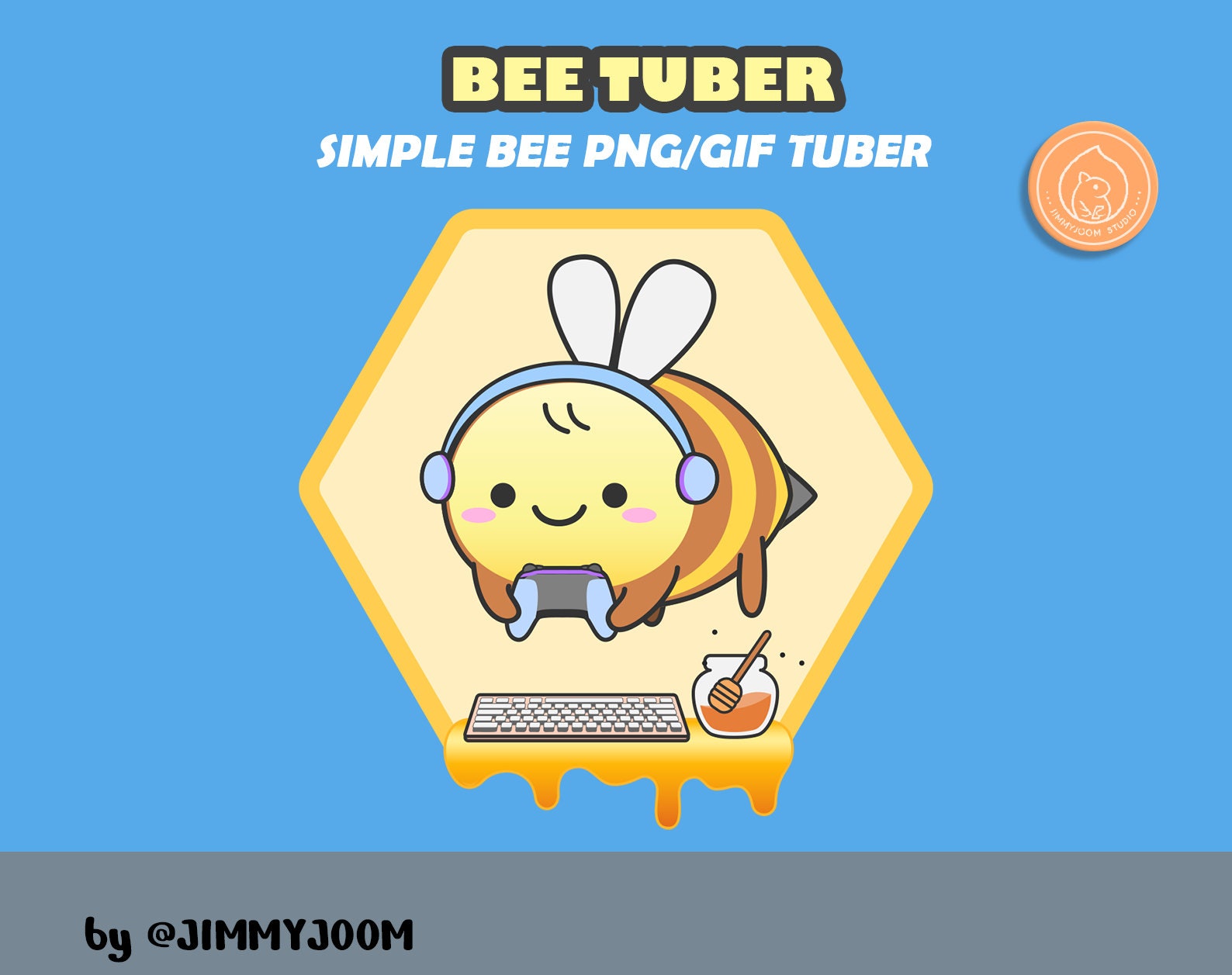 Cute Bee Animated Giftuber Pngtuber Vtuber for Twitch Streaming ...