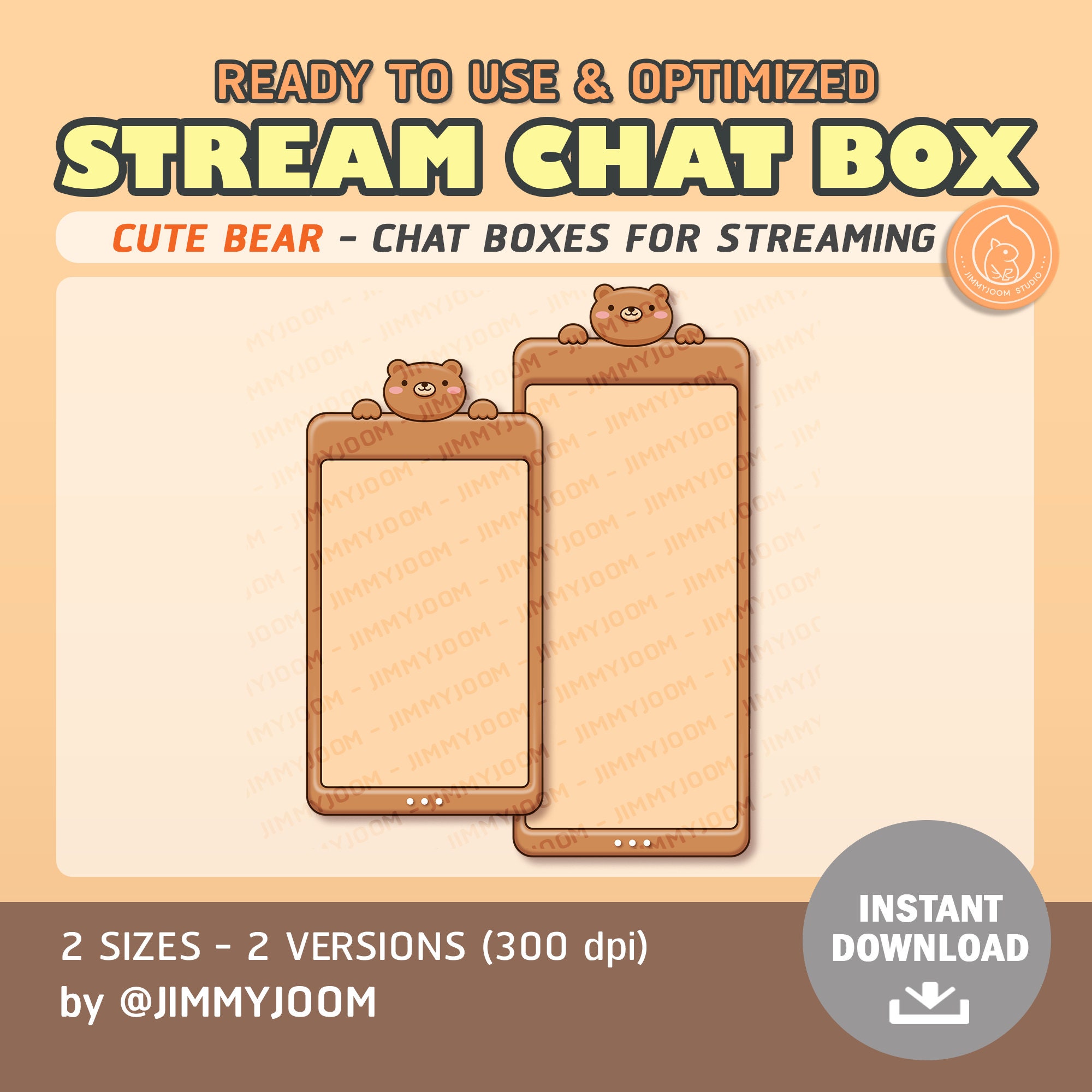 Cute Brown Bear Chat Box / Twitch Streaming Chat Box / Chat Overlay ...
