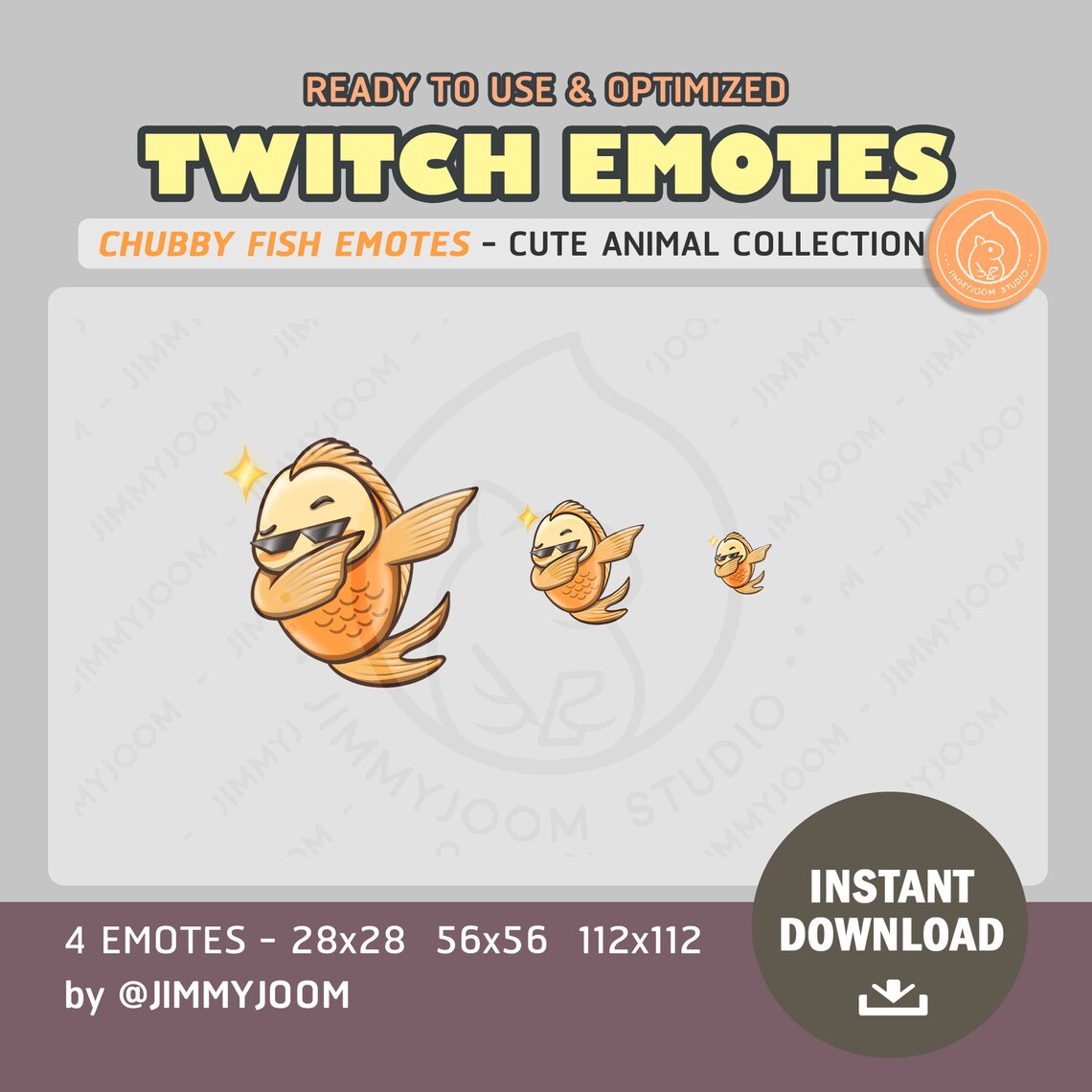 Niedliche Chubby Fisch Twitch Emotes Cartoon Goldfisch - Etsy.de