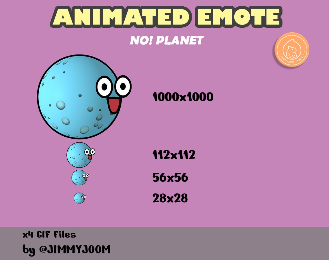 ANIMATED Cute Kawaii No Twitch Emote Discord Emote / No Planet - Etsy