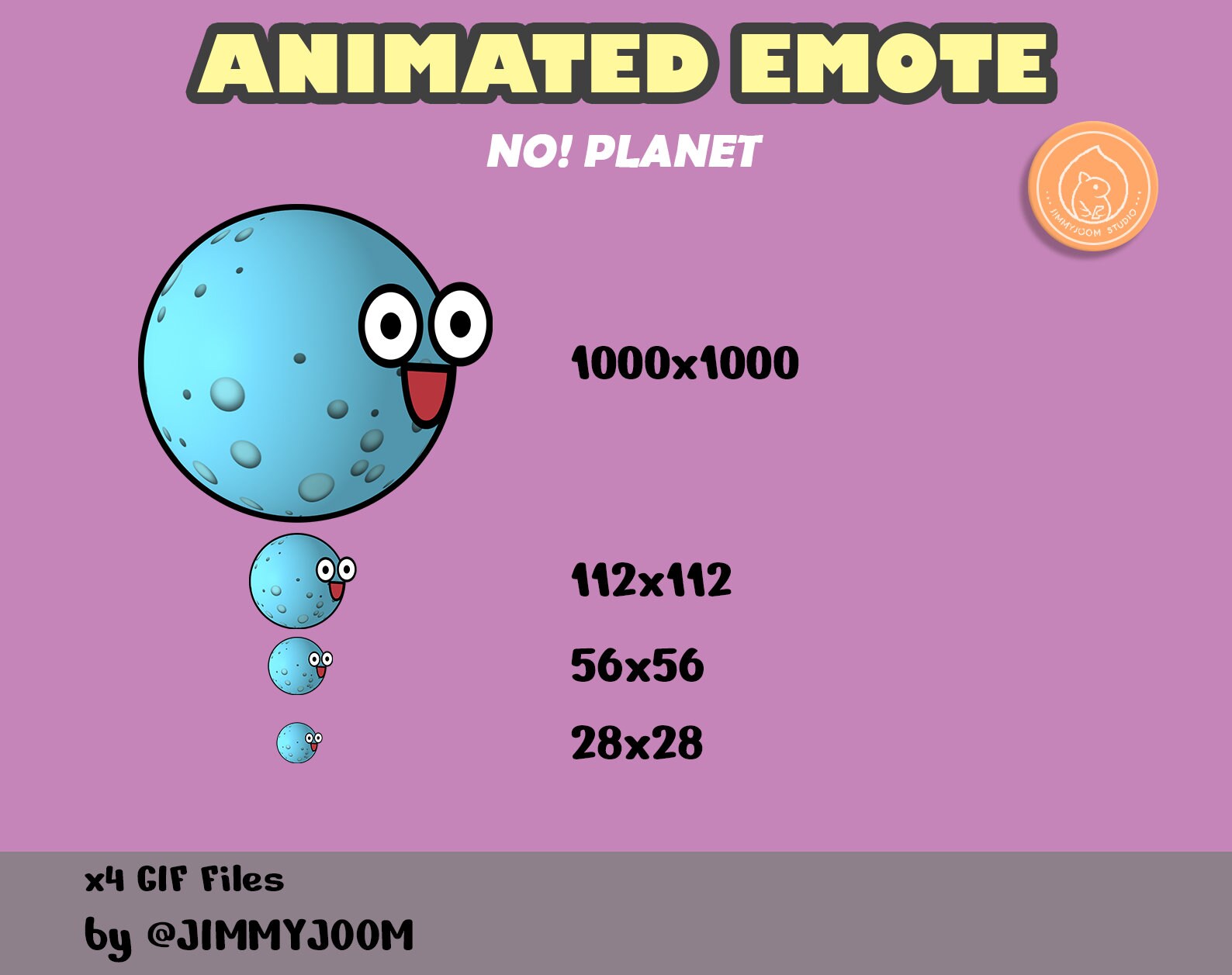 ANIMATED Cute Kawaii No Twitch Emote Discord Emote / No Planet Emote ...