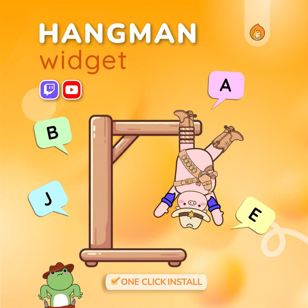 Hangman Twitch Overlay Game - Twitch Chat Custom Widget - Etsy