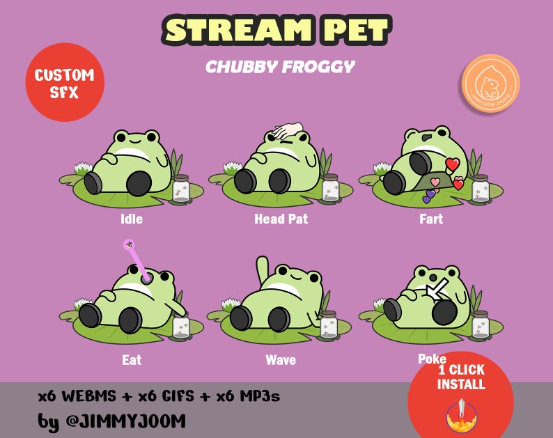 Animated Frog Stream Pet Custom Widget / STREAMELEMENTS Interactive ...