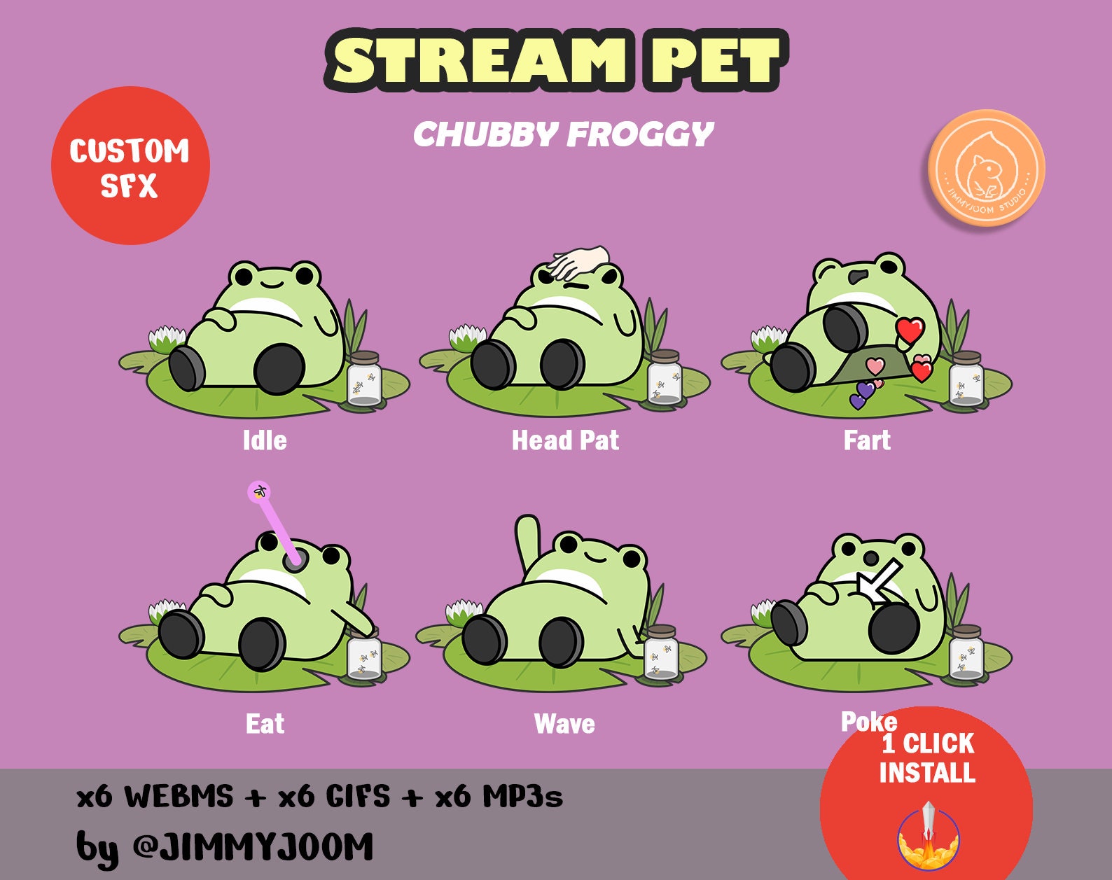 Animated Frog Stream Pet Custom Widget / STREAMELEMENTS Interactive ...