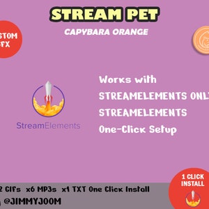 Capybara Stream Pet Widget / STREAMELEMENTS Interactive Pet Mascot ...