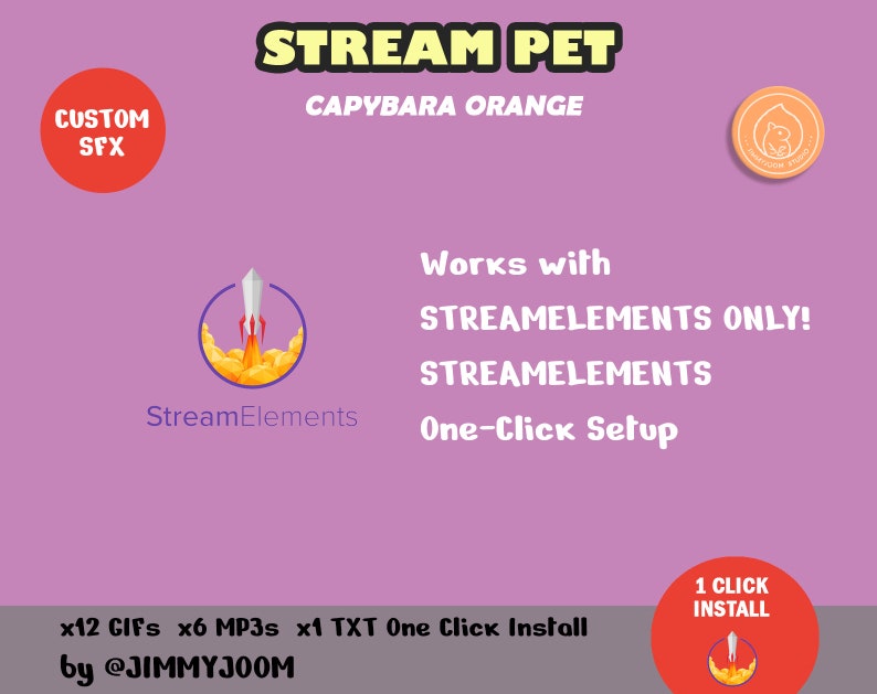 Capybara Stream Pet Widget / STREAMELEMENTS Interactive Pet Mascot ...