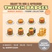 8x Twitch Sub Badges / Cute Kawaii Food Burger Badges Pack / Golden ...