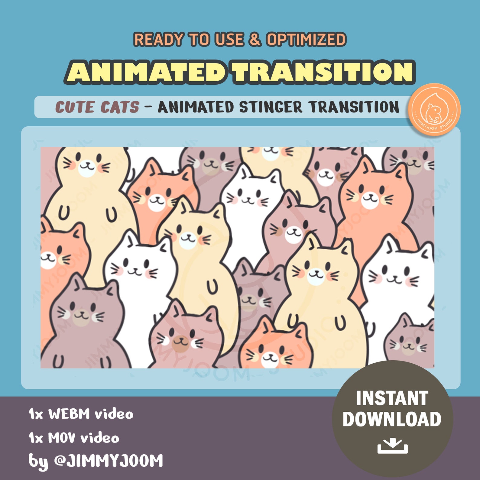 Twitch Stinger Transition / Cute Cats / Stream Transition / - Etsy