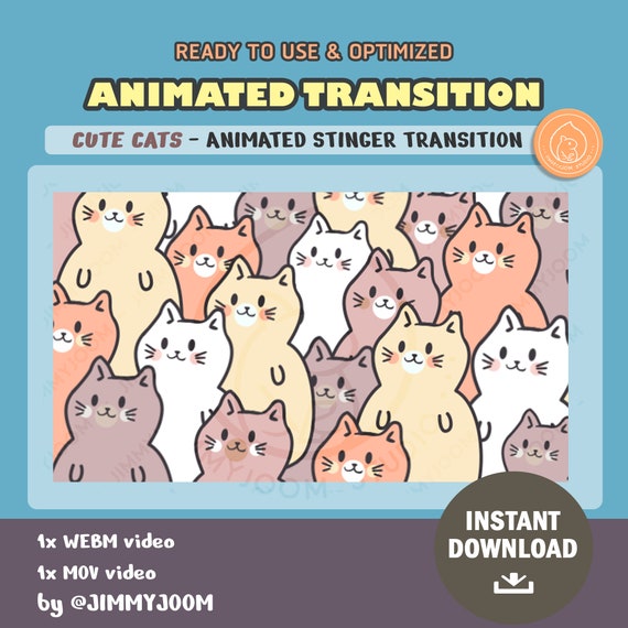 Twitch Cat Animation Twitch Stinger Transition Cute Cat Transition ...