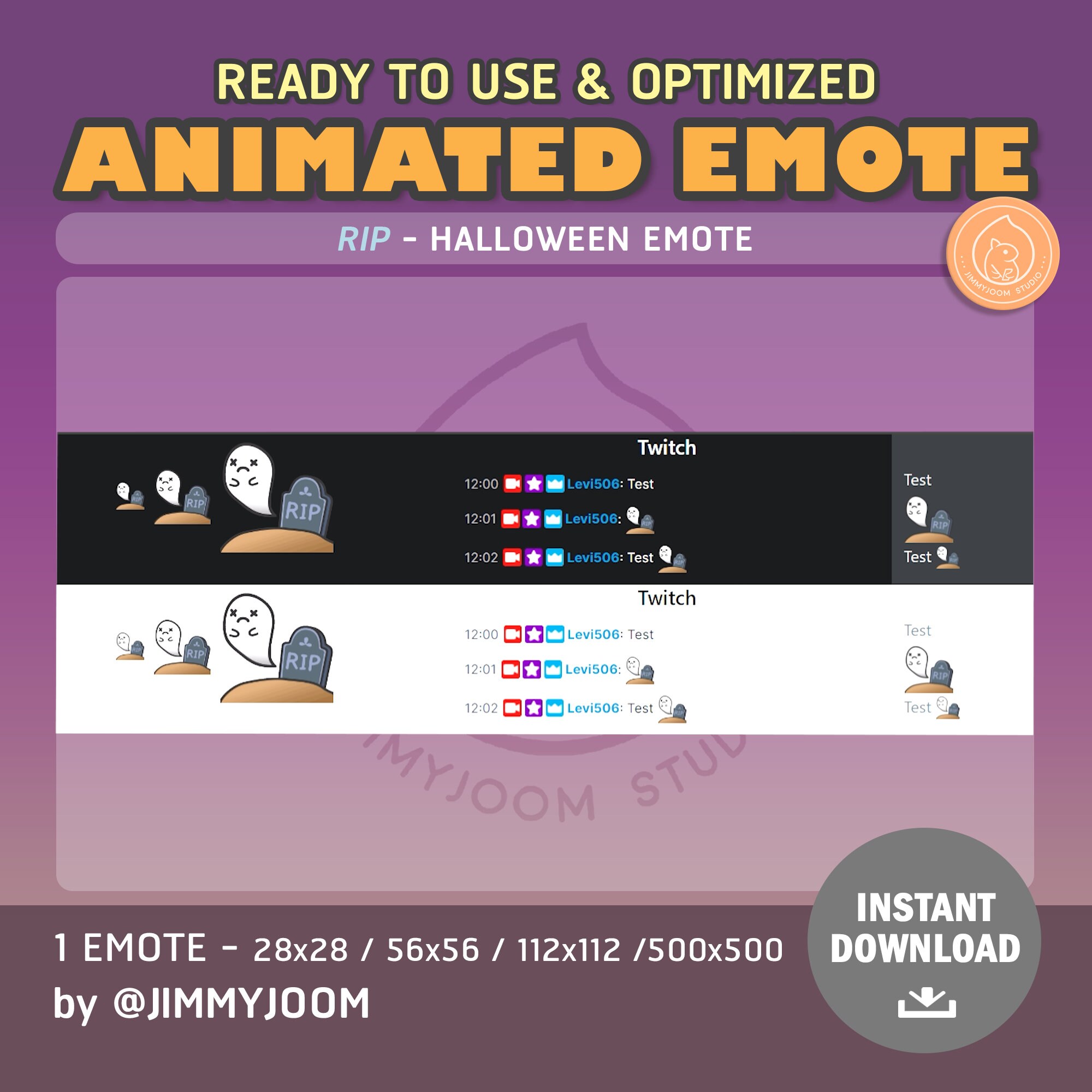 Animated RIP Emote / Animated Ghost Emotes / Cute Kawaii Ghost ...