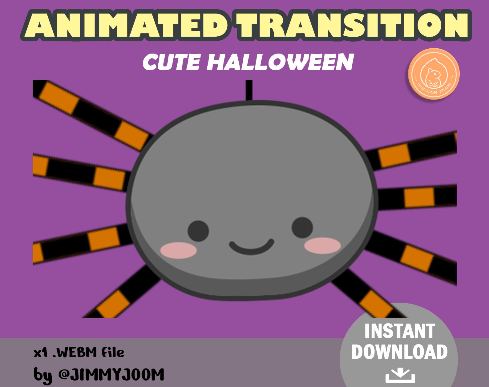 Twitch Stinger Transition Halloween Spider / Kawaii Halloween / Stream ...