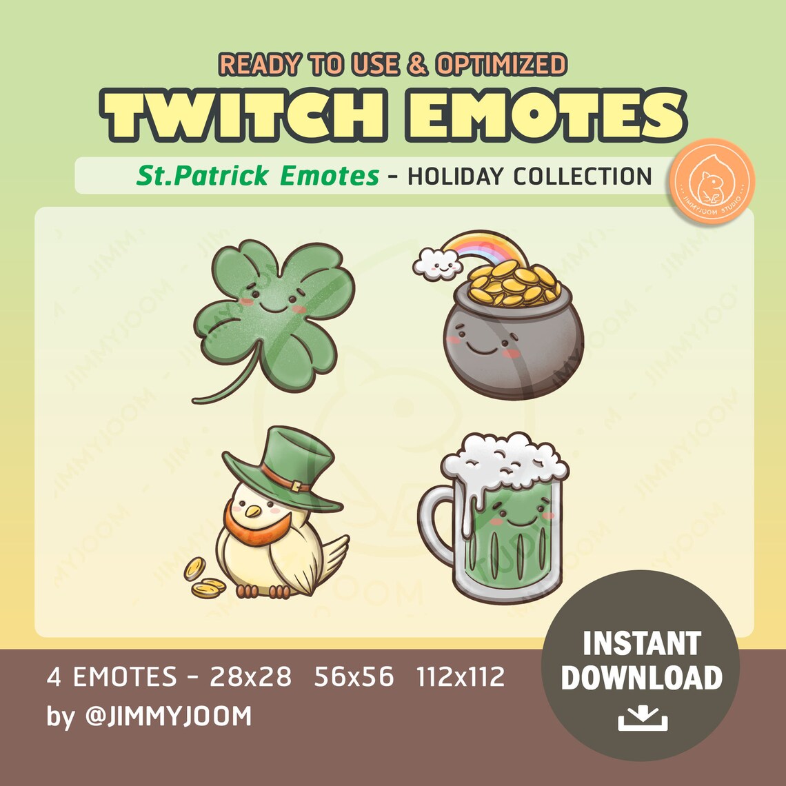 St. Patrick's Day Twitch Emotes Irish Holiday Twitch - Etsy