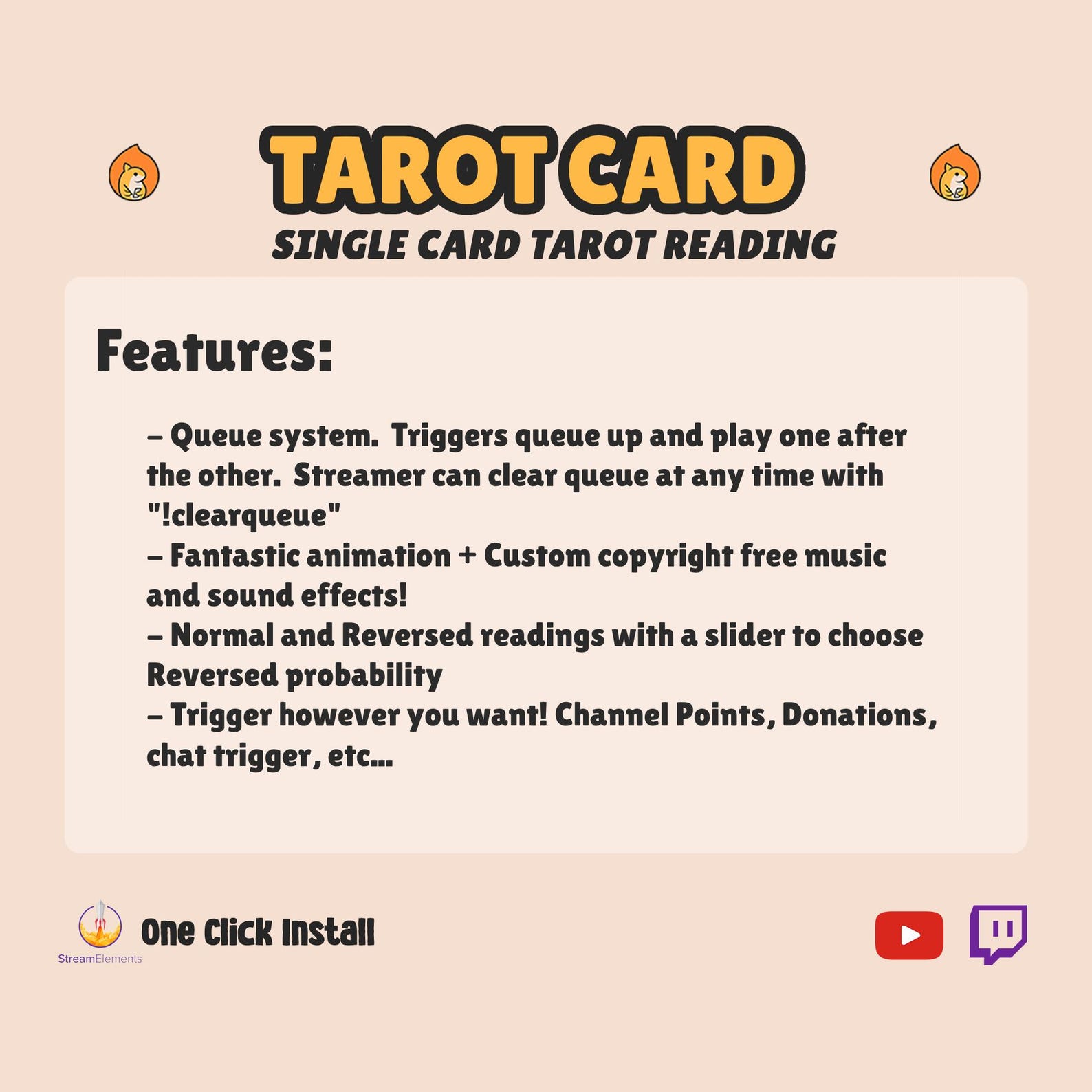 Twitch Tarot Card Widget: Channel Point Reward - Streamelements Overlay ...