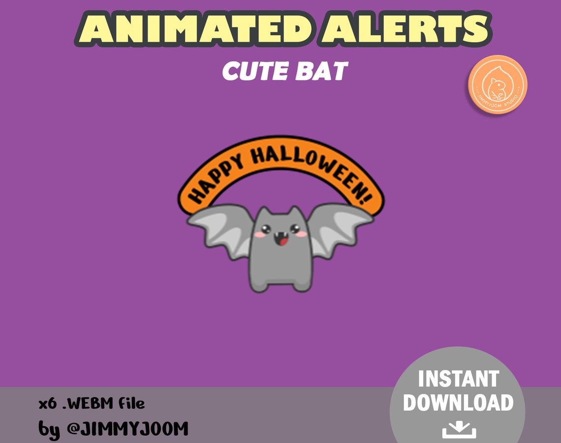 Animated Bat Halloween Twitch Alerts / Kawaii Halloween / | Etsy