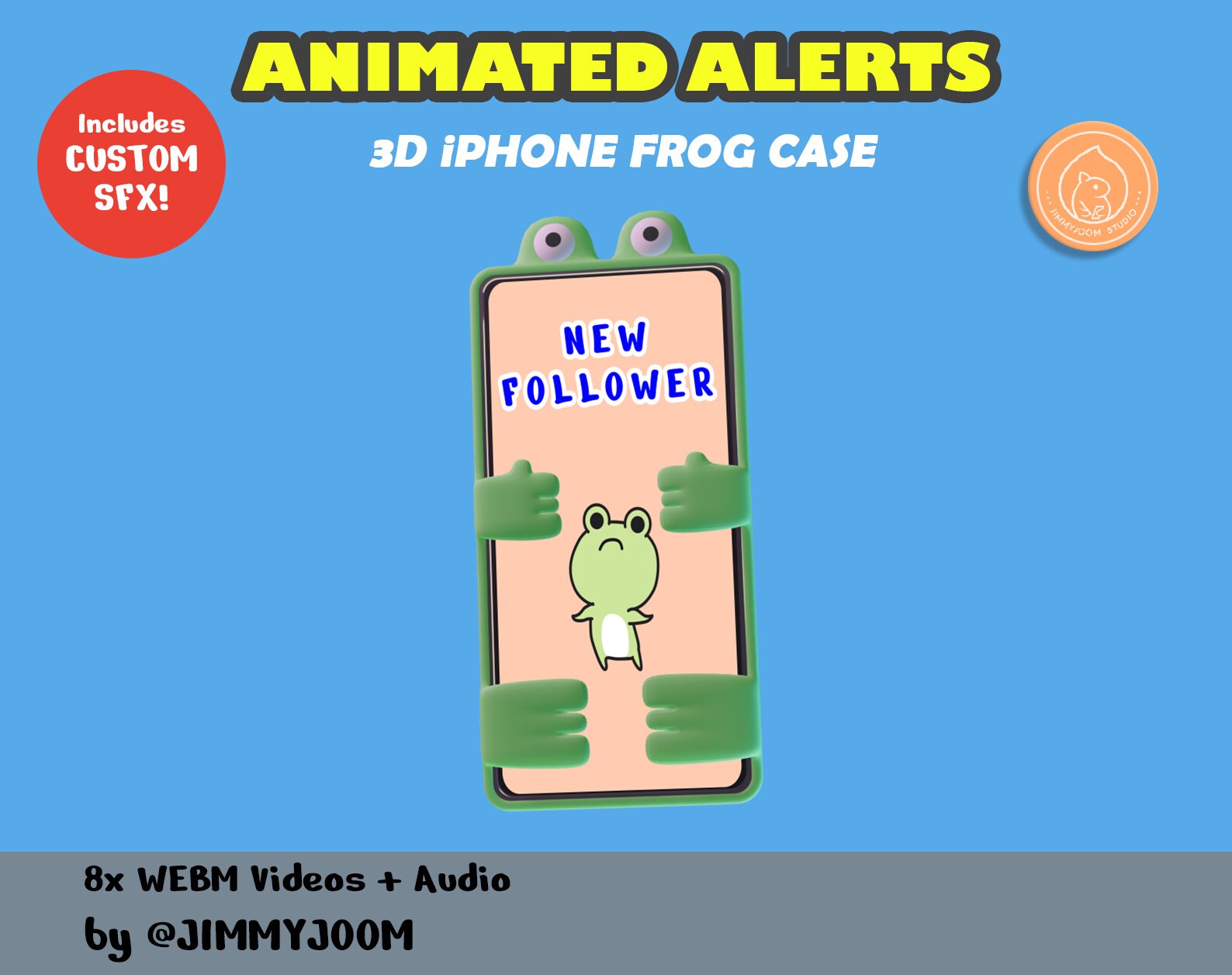 3D Animated Twitch Alerts - Cute Frog Kawaii Smartphone Frog Case ...