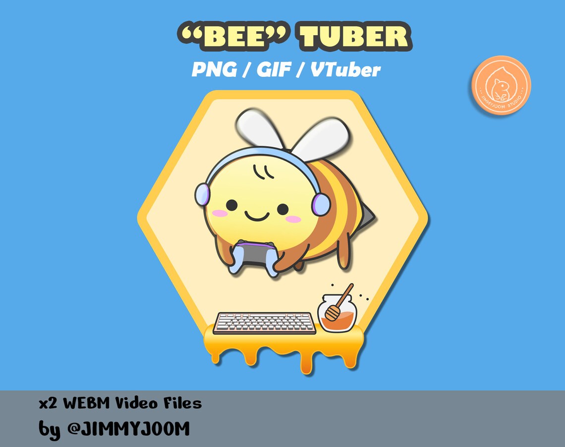 Animated Cute Bee Vtuber / PNG GIF Tuber / Yellow Honey Bee - Etsy