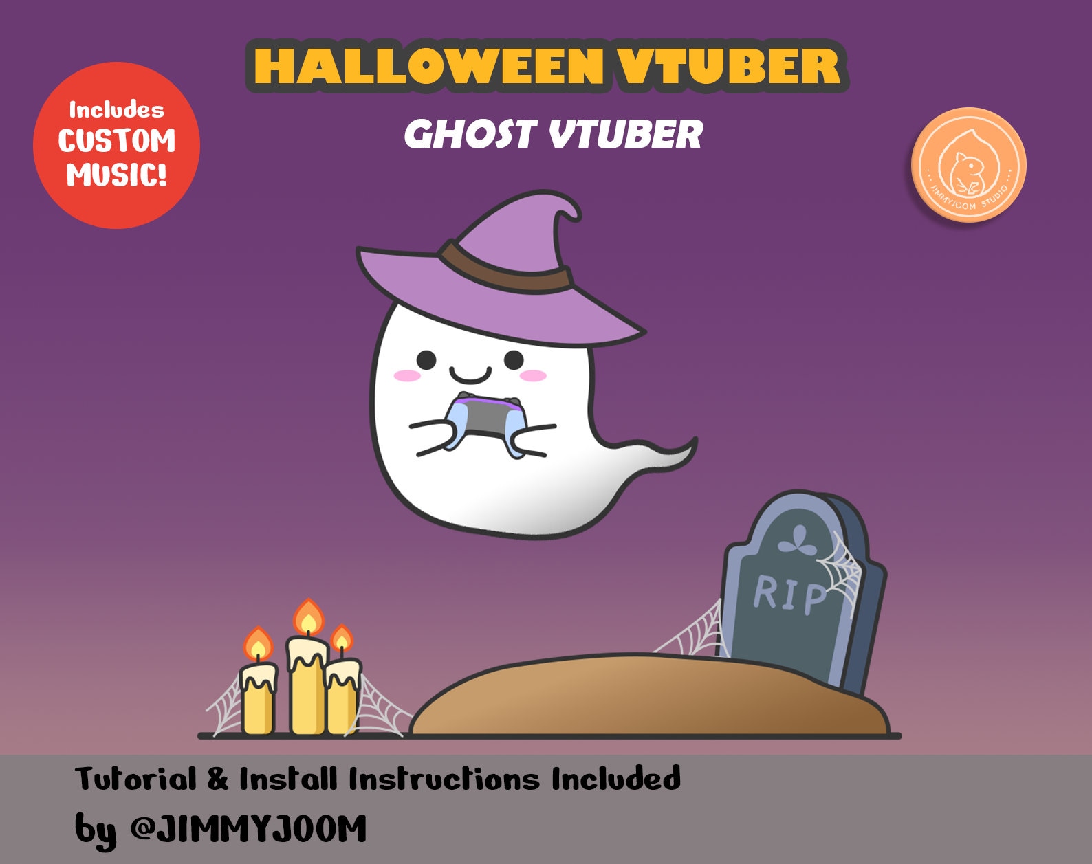 Cute Animated Ghost Vtuber Pngtuber Giftuber / Halloween PNG Tuber ...