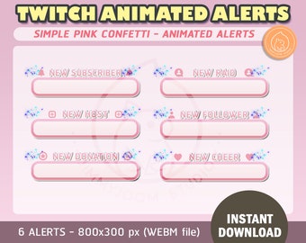 Pink Animated Twitch Alerts / Cute Computer Window / New Follower ...