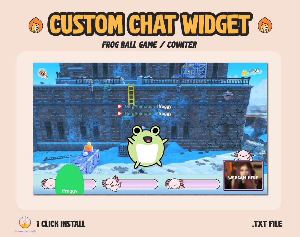 Animated Twitch Chat Widget / Custom Chat Widget Game / Animated Frog ...