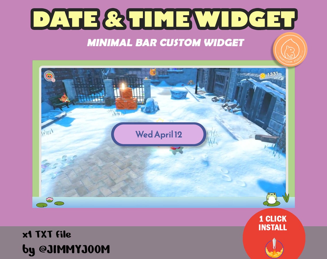 Date and Time Widget for Twitch Streaming / Custom Widget / - Etsy