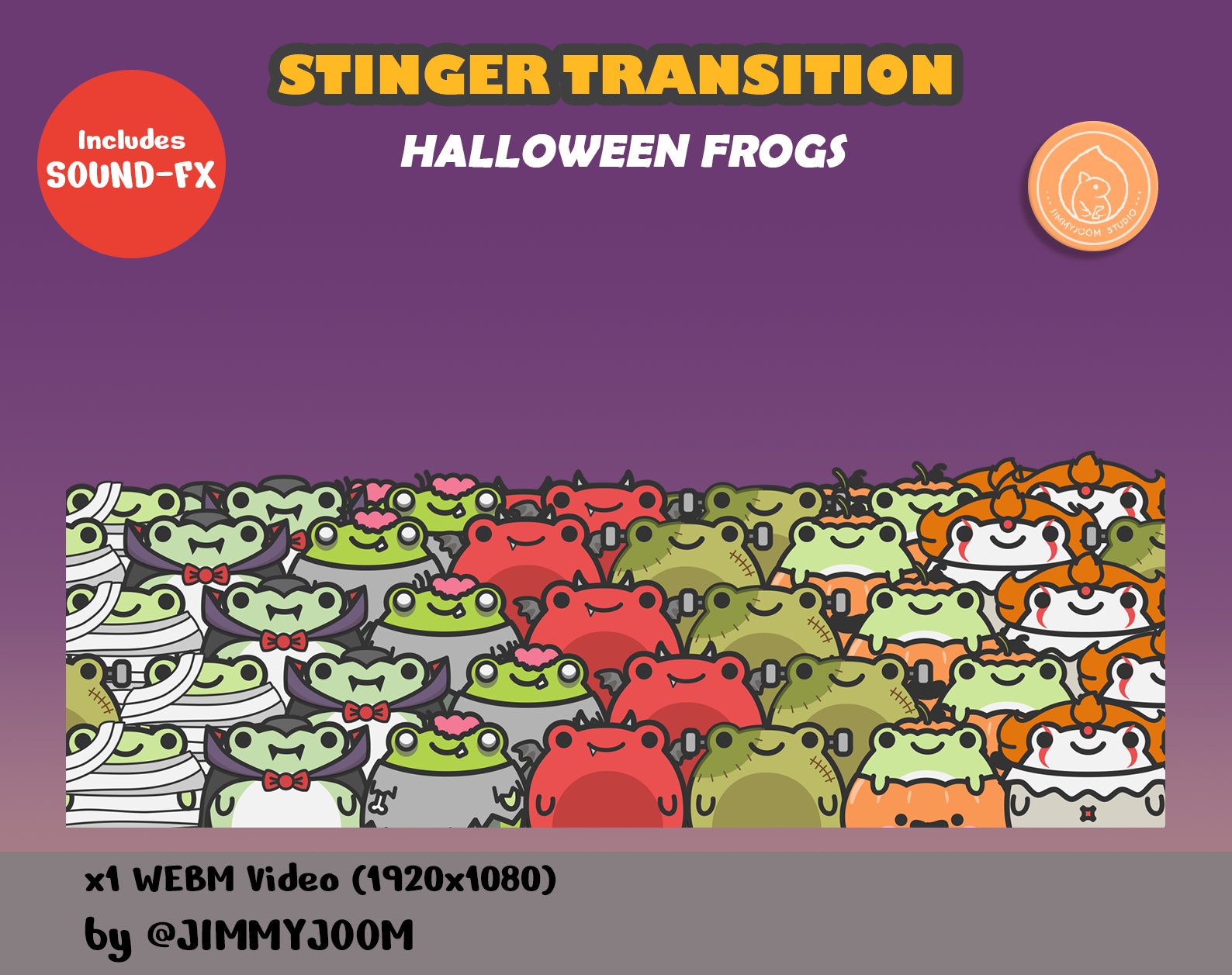 Halloween Frog Stinger Transition / Cute Kawaii Frankenstein Clown ...