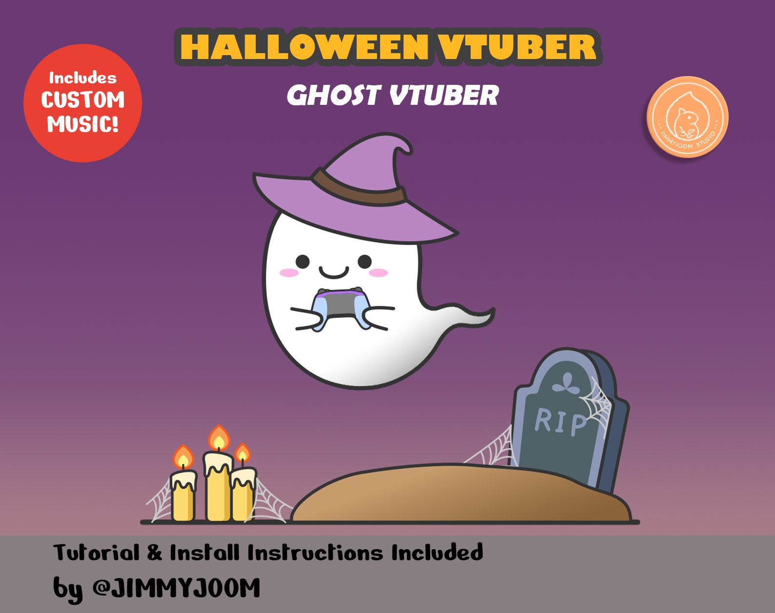 Cute Animated Ghost Vtuber Pngtuber Giftuber / Halloween PNG Tuber ...