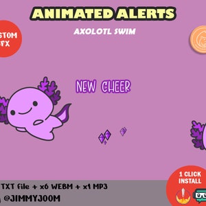 ANIMATED Axolotl Alerts / Twitch Alerts / Stream Alerts / Sub Follower ...
