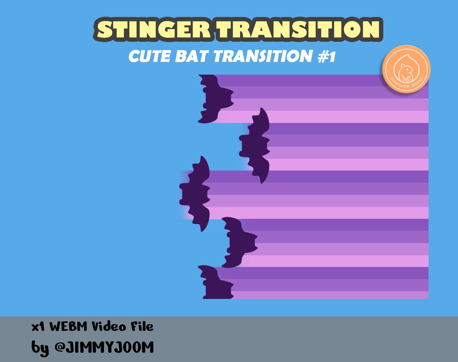 Twitch Bats Stinger Transition / Cute Bat Purple Pink Animated ...