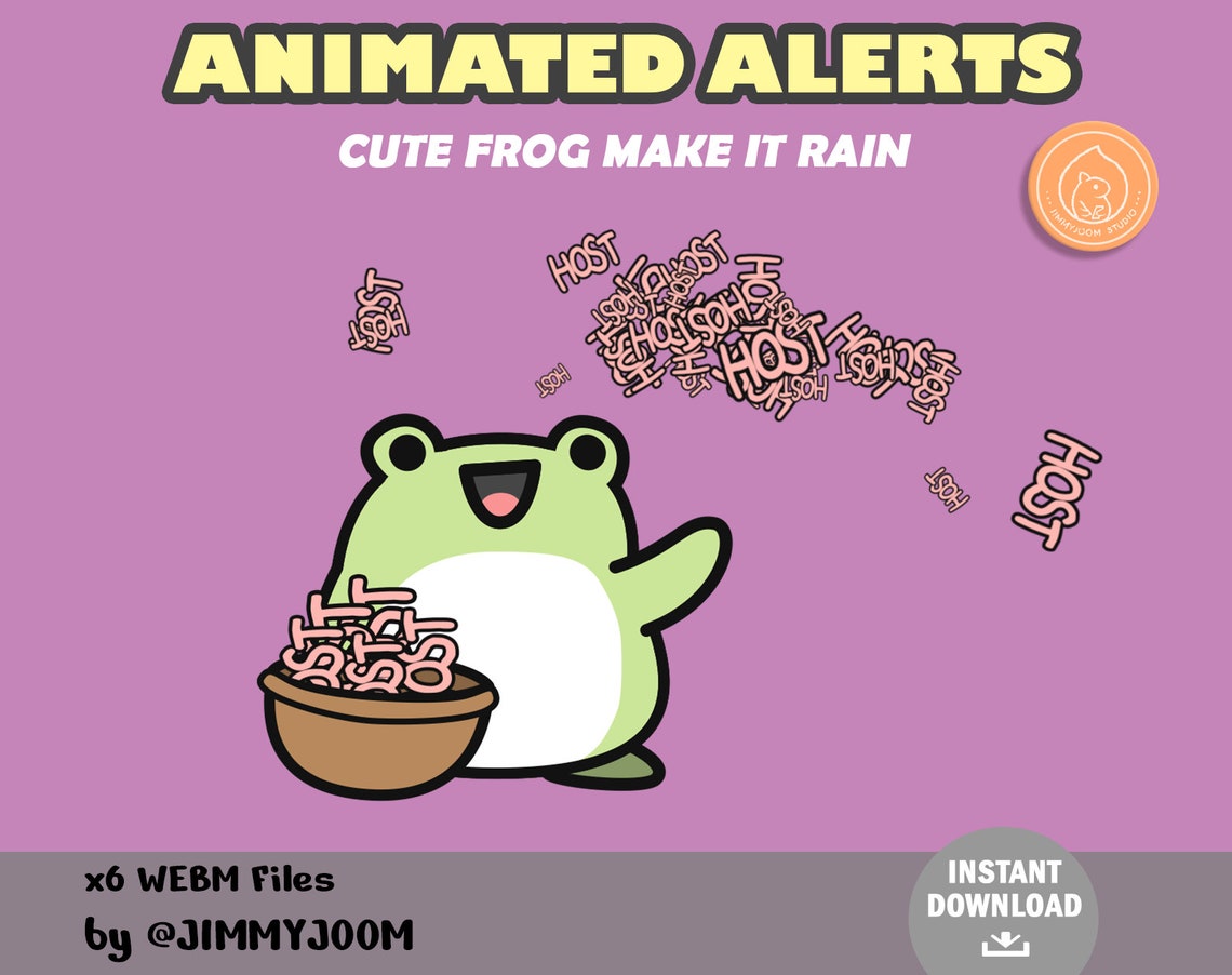 Animated Cute Frog Twitch Alerts / Kawaii Stream Alerts / Facebook ...