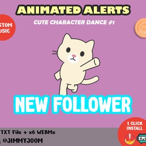 ANIMATED Cute Dance Twitch Alerts / Kawaii Axolotl Pig Cat Fox Bear ...