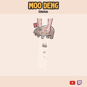 Moo Deng Emotes - Twitch Discord Emote Pack - Youtube Emotes - Moo Deng ...