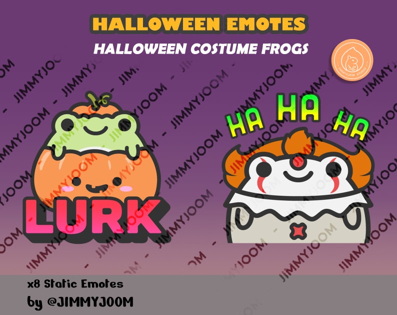 Halloween Emote Pack / Kawaii Twitch Discord Emotes / Cute Frog ...