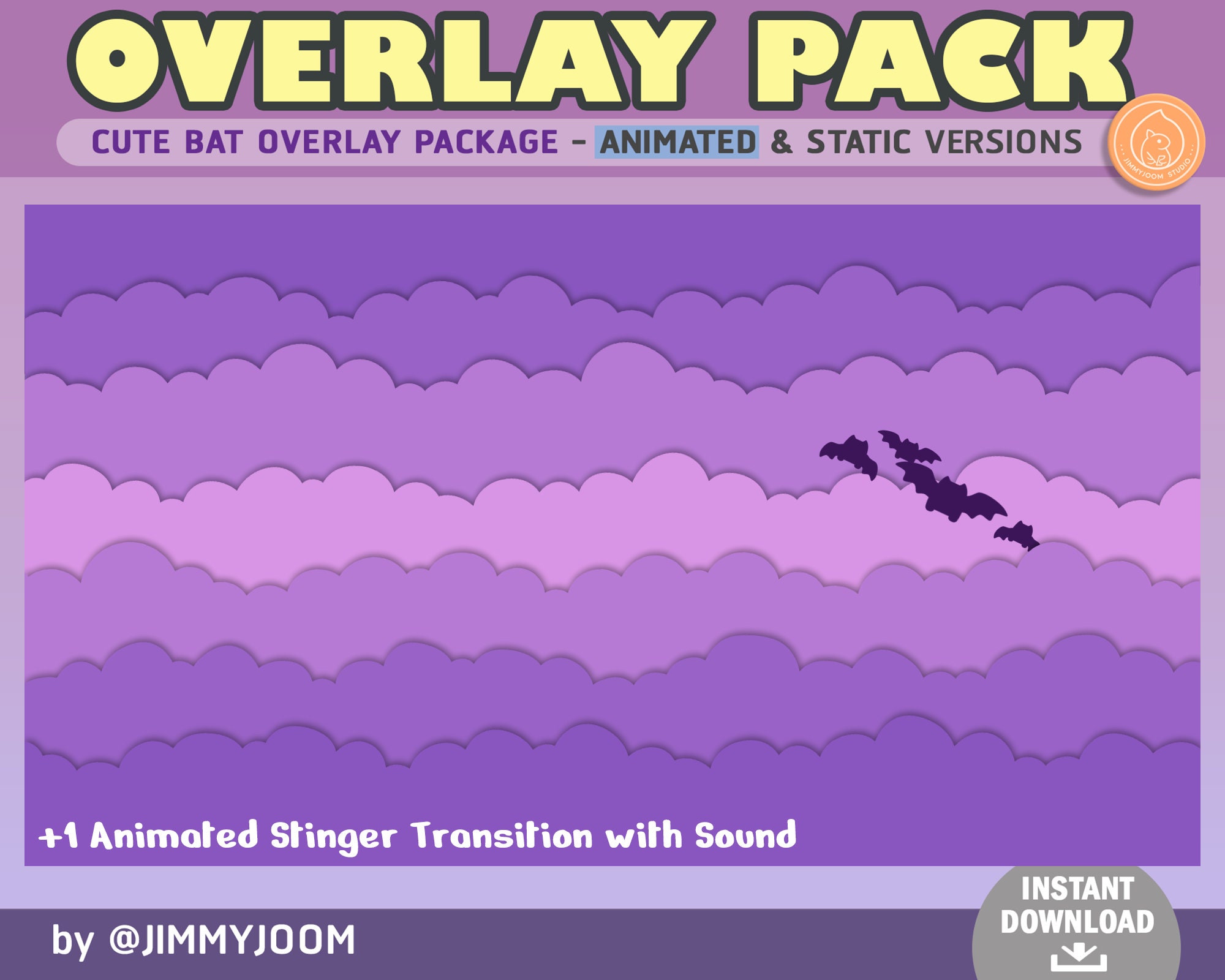 Animated Halloween Bat Overlay Pack / Kawaii Bat Overlays and - Etsy