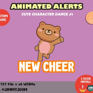 ANIMATED Cute Dance Twitch Alerts / Kawaii Axolotl Pig Cat Fox Bear ...
