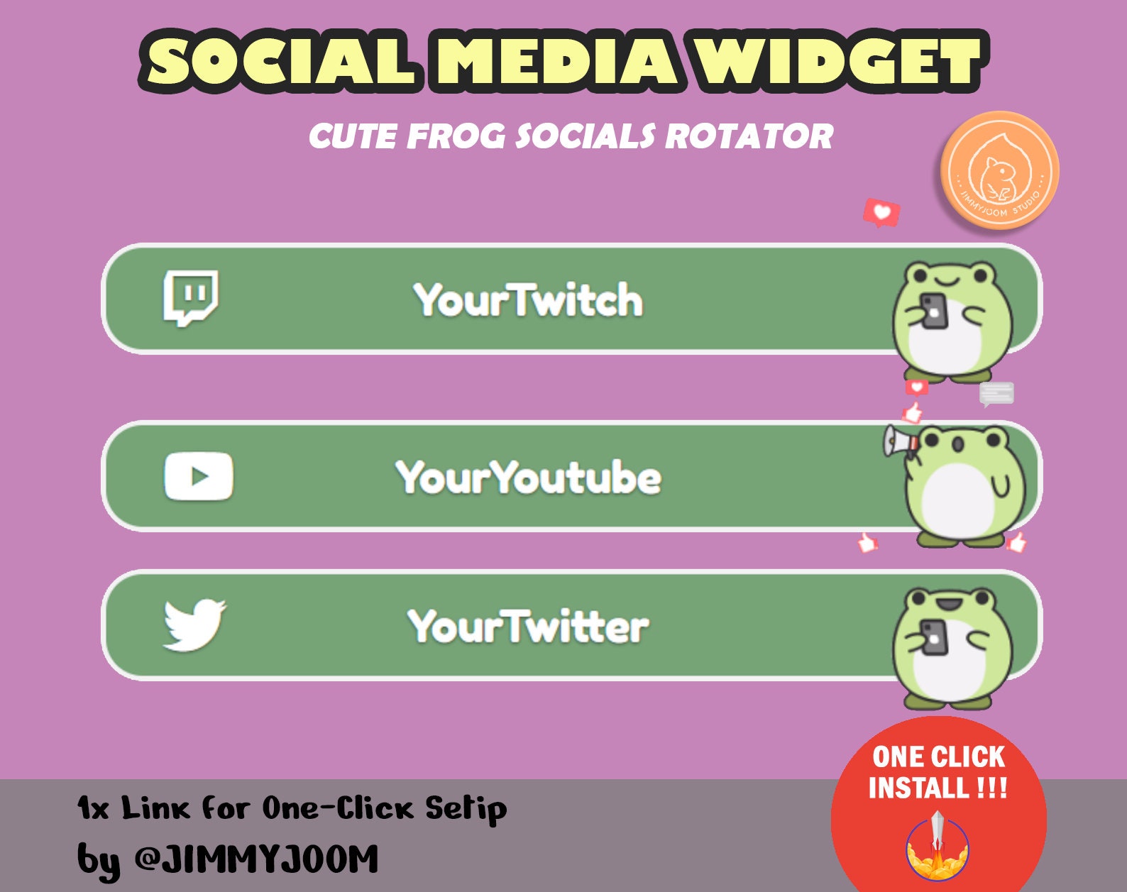 Streamelements Custom Frog Widget / Animated Social Media Rotator ...